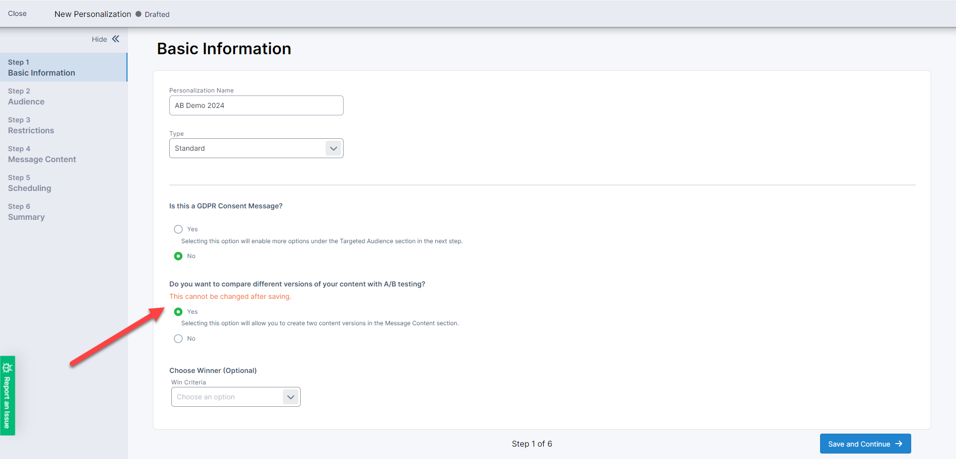 Personalization – A/B Testing