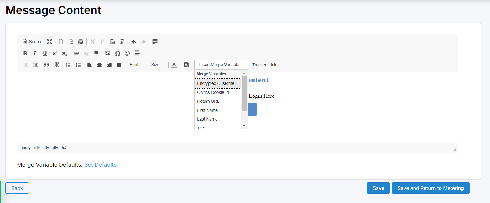 CDP - Personalization – Merge Variables