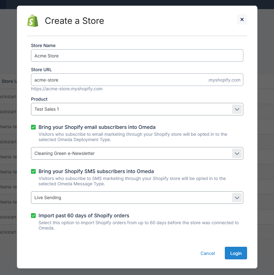 Shopify Integration - Setup